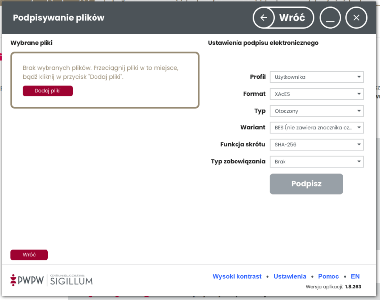 Ustawienia podpisu kwalifikowanego w Sigilium Sign | Pomoc dhosting.pl